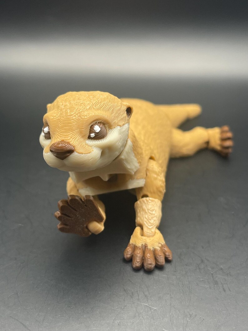 3D Printed Articulated River Otter Figure: Mama and Baby - Etsy