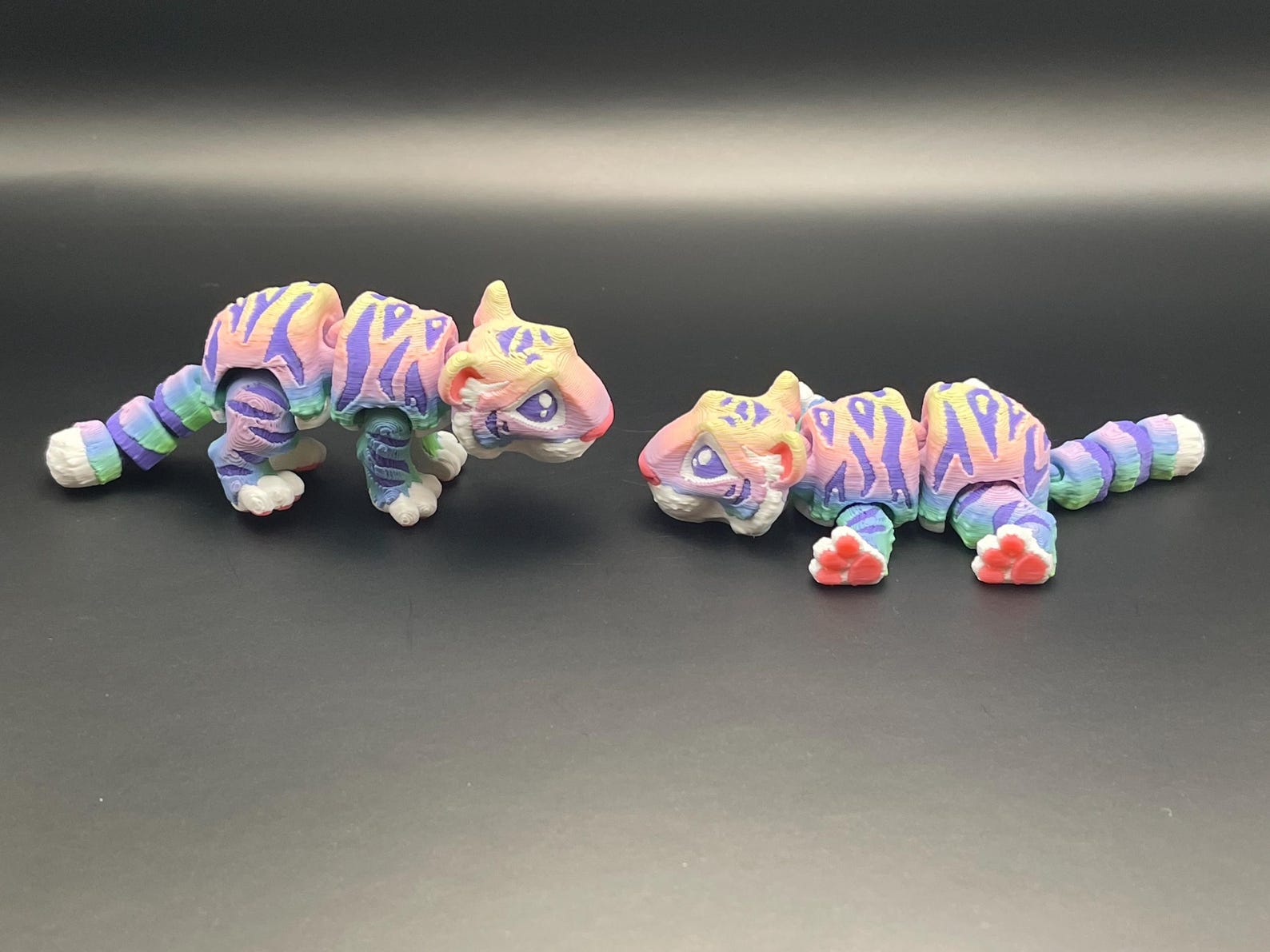 Rainbow Tiger 3D Printed Articulating Fidget Toy Party Favor. - Etsy