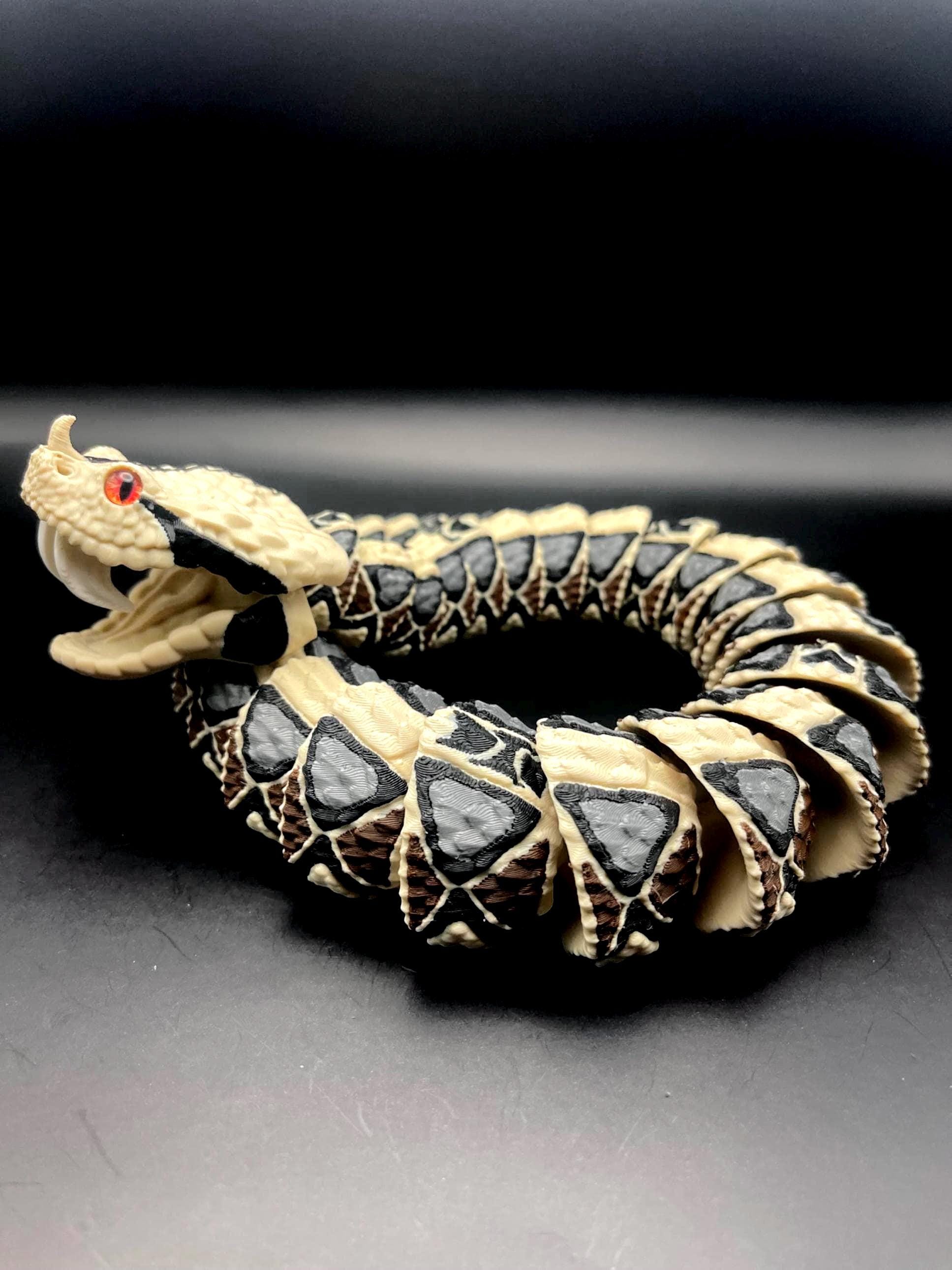 Realistic Articulating Gaboon Viper Snake Desk Birthday and Fidget Toy ...