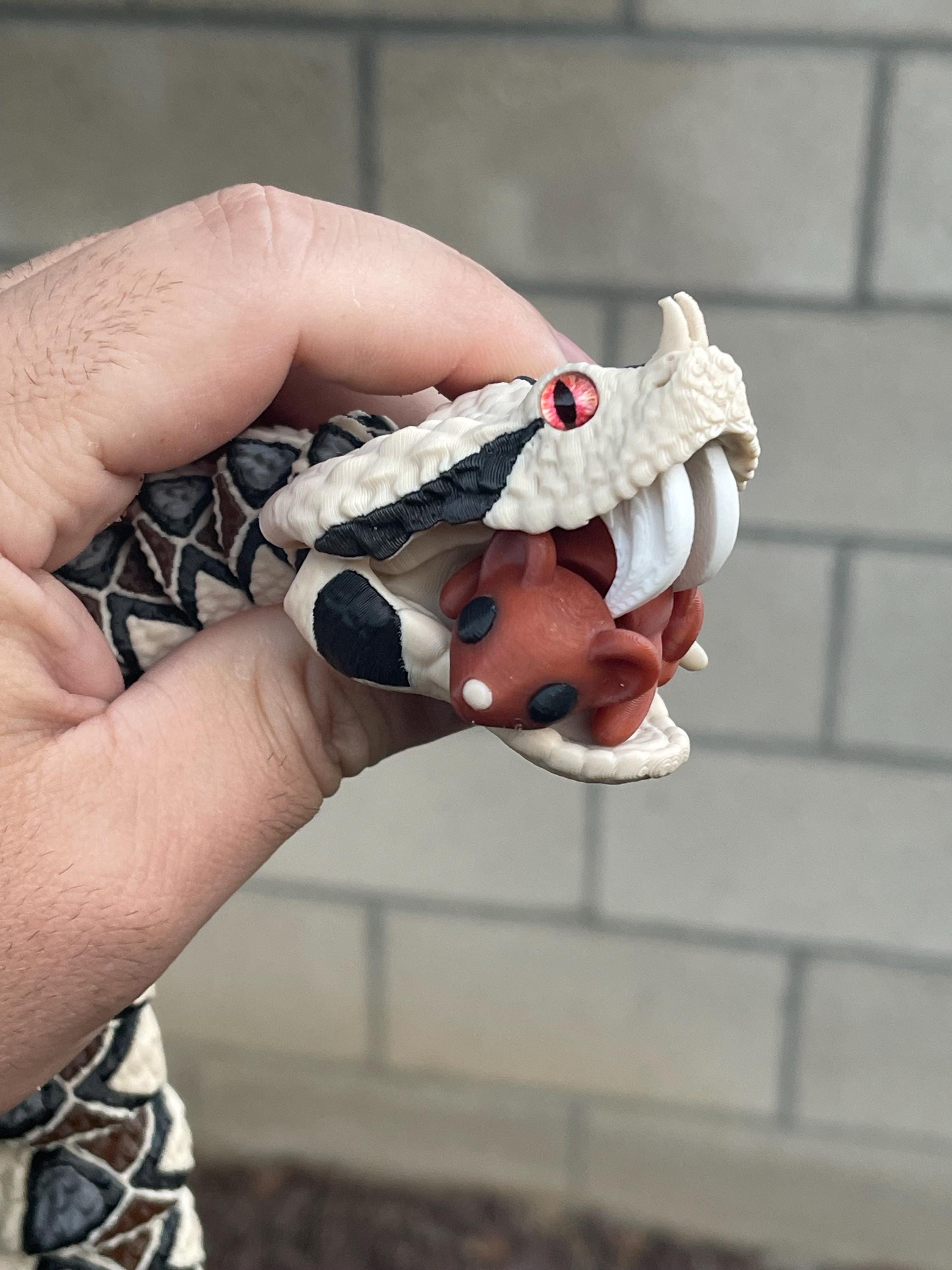 Realistic Articulating Gaboon Viper Snake Desk Birthday and Fidget Toy ...