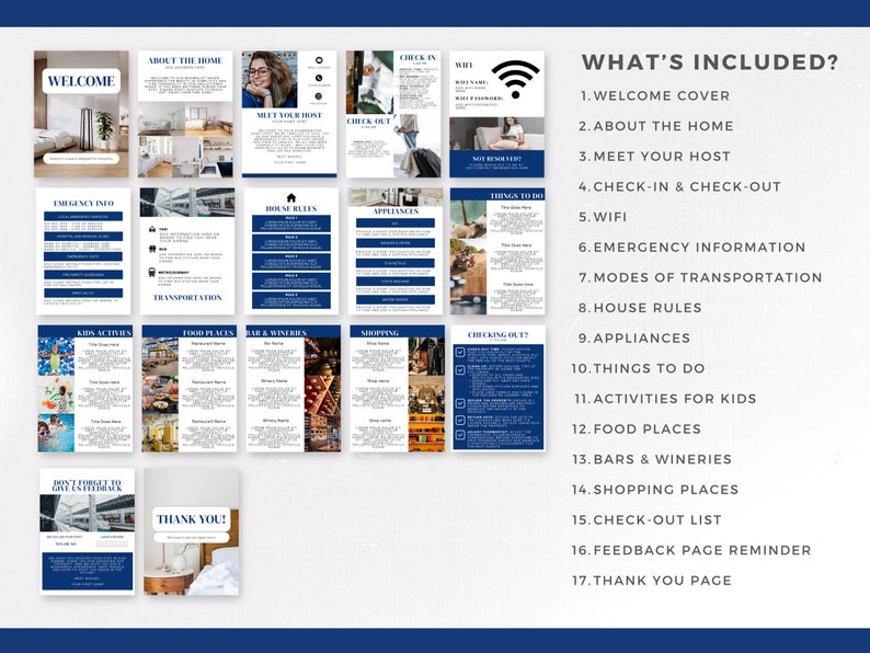 Minimalist Airbnb Welcome Book Template Canva | Editable Airbnb Guest ...