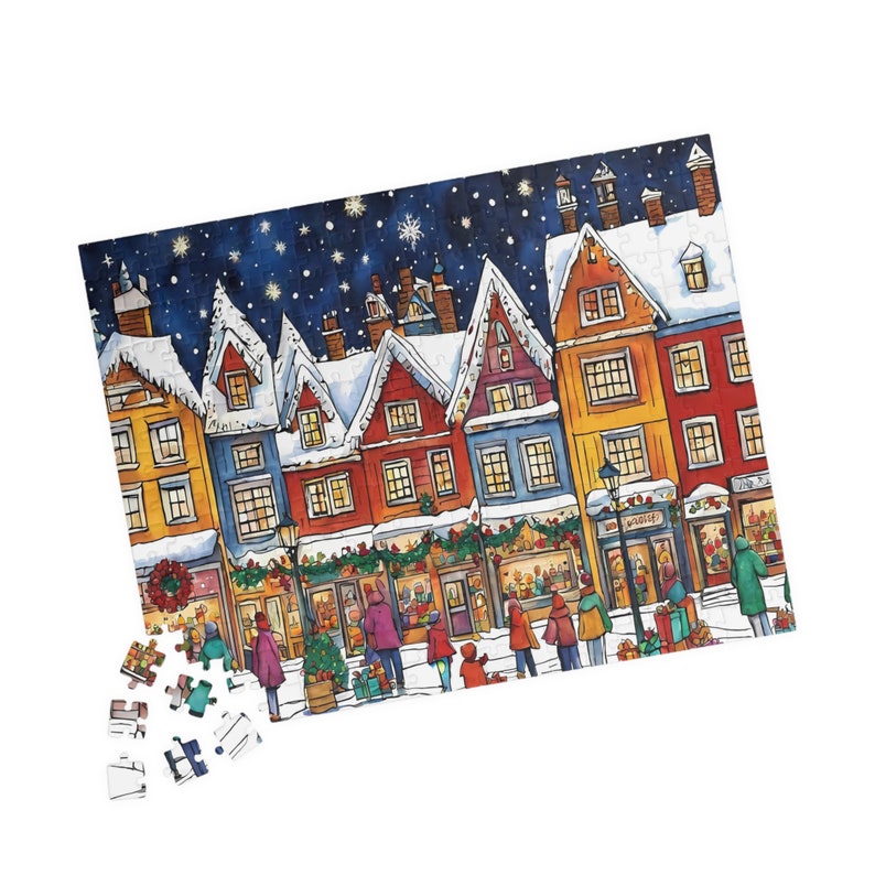 Christmas, Village Jigsaw Puzzle, for Family, Adults, Gift, Christmas ...