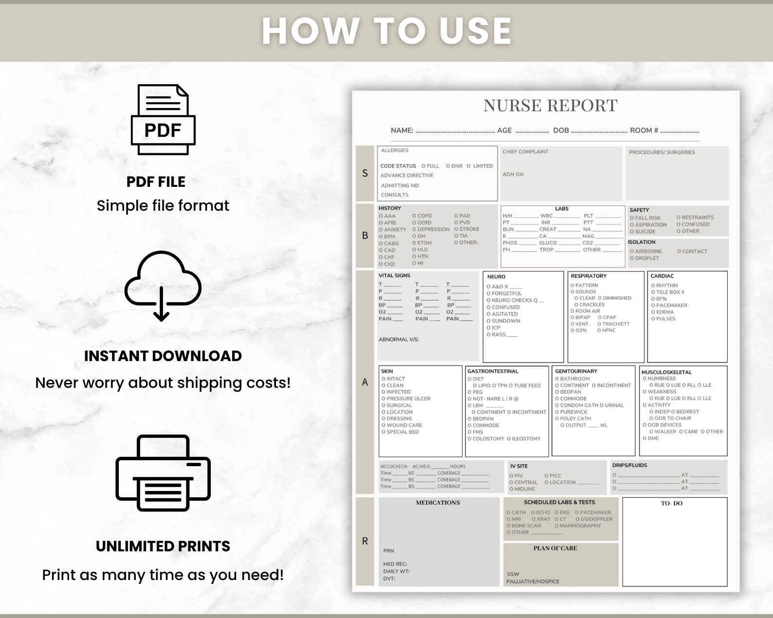 Nurse Brain Sheet, SBAR, Nursing Student, Three Nurse Shift Reports ...