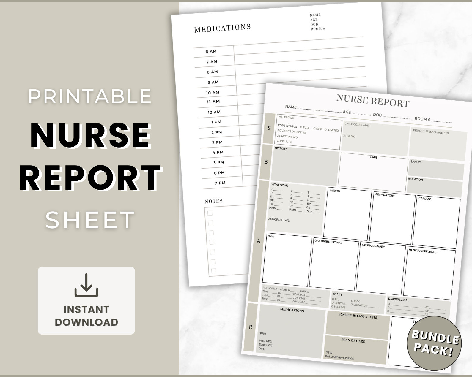 Nurse Brain Sheet, SBAR, Nursing Student, Three Nurse Shift Reports ...