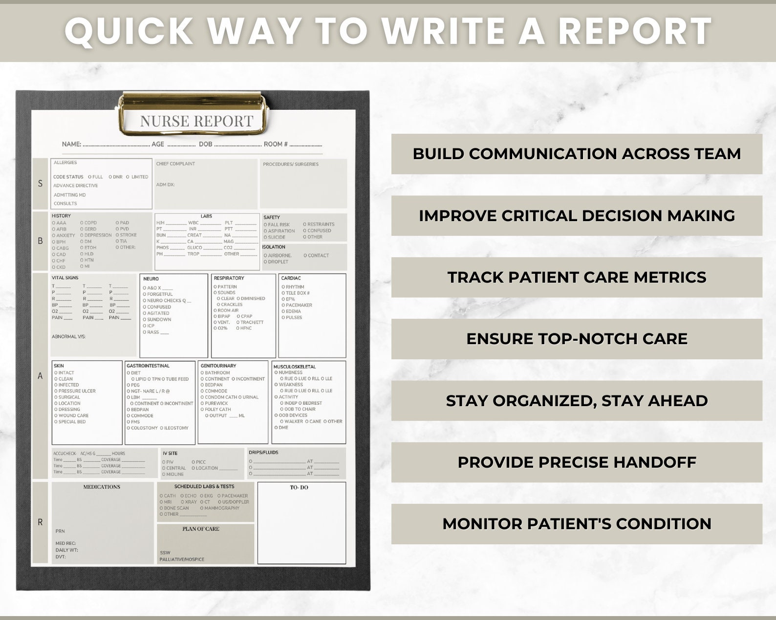 Nurse Brain Sheet, SBAR, Nursing Student, Three Nurse Shift Reports ...