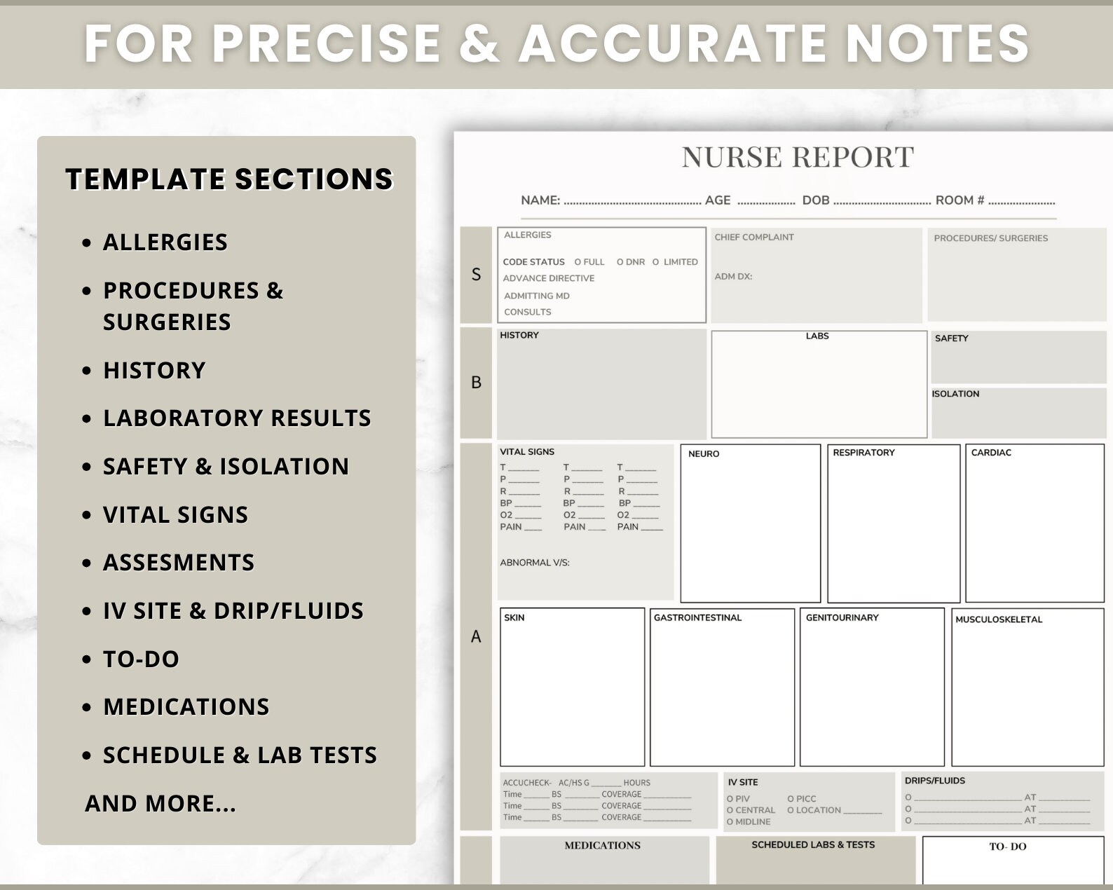 Nurse Brain Sheet, SBAR, Nursing Student, Three Nurse Shift Reports ...
