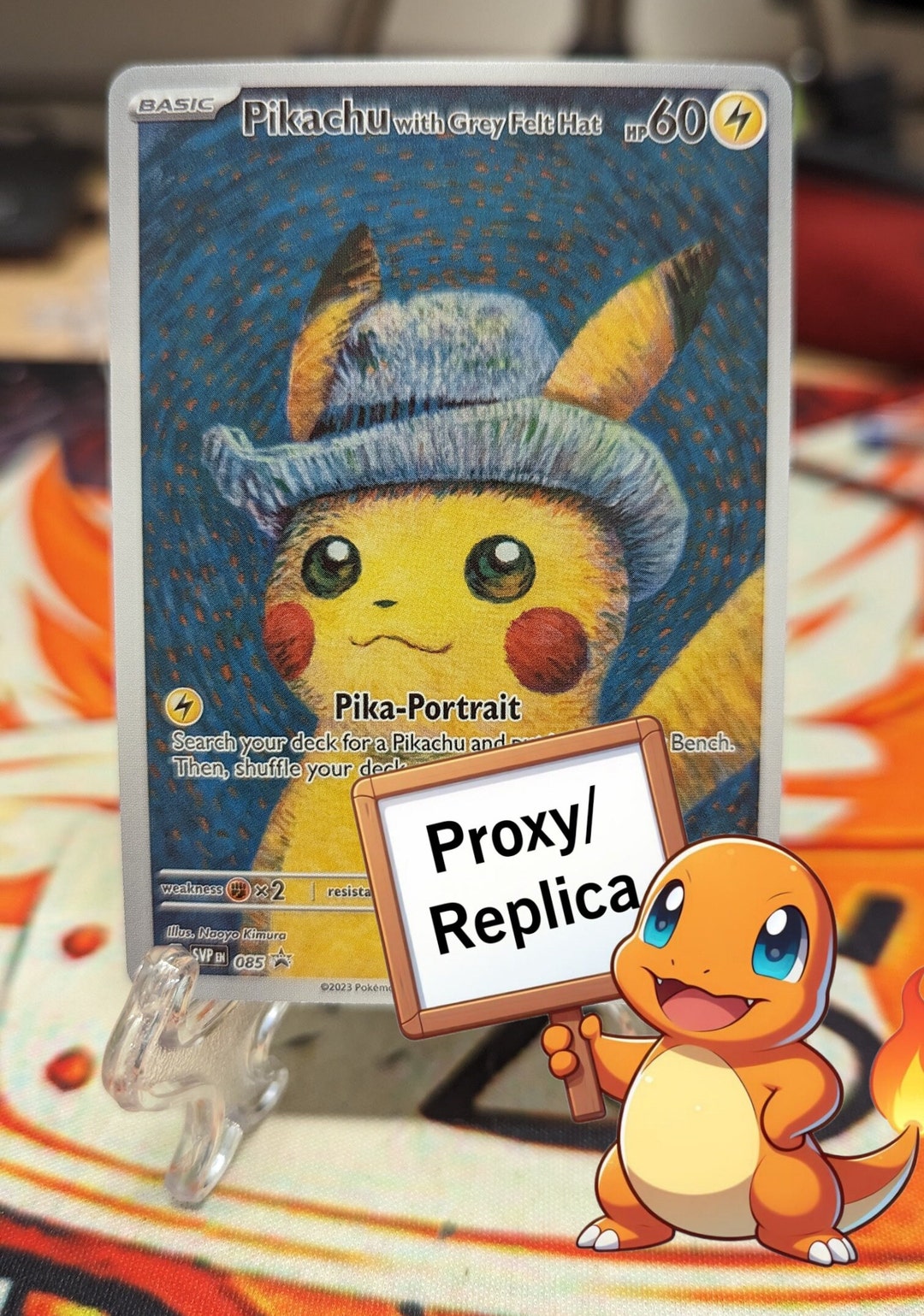 Pikachu With Gray Felt Has Pokémon X Van Gogh Proxy - Etsy