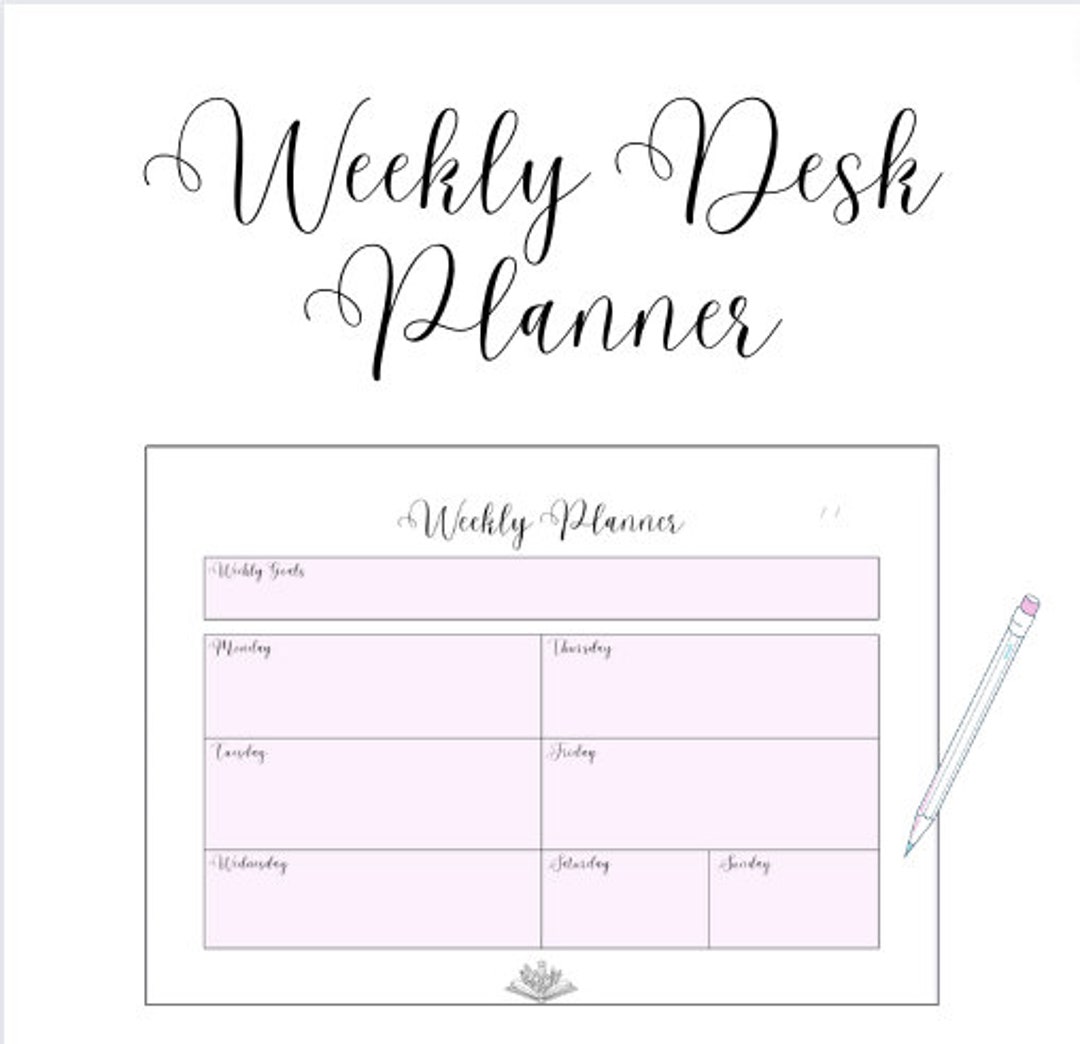 Printable Weekly Desk Planner - Etsy