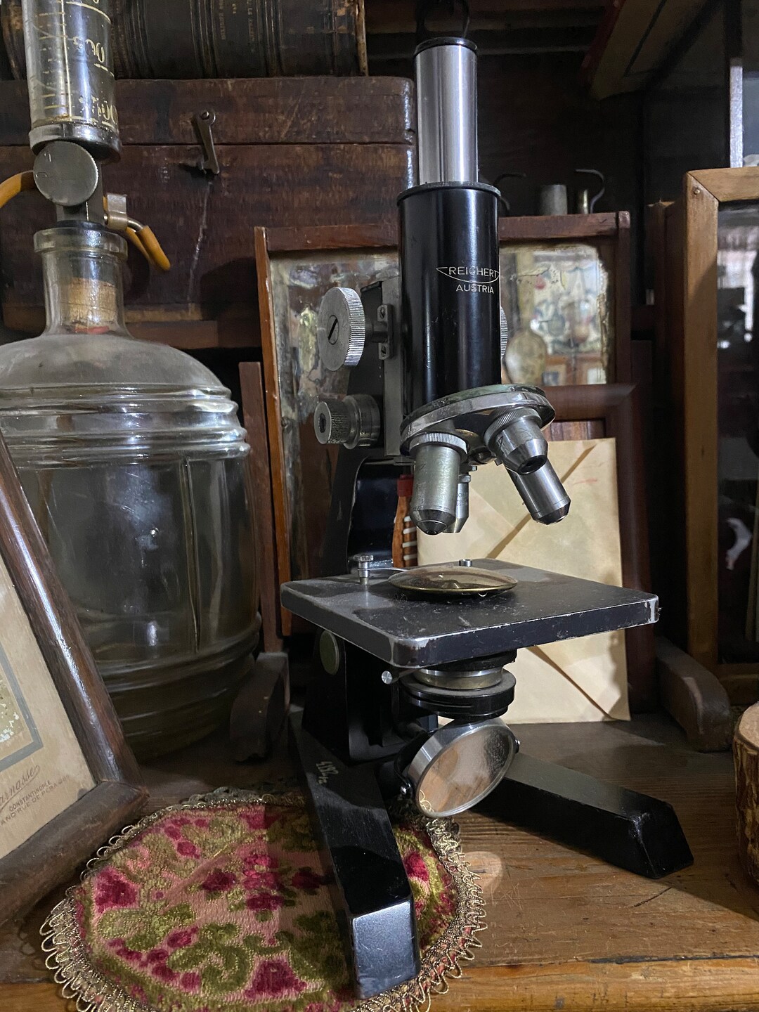 Vintage Microscope, Reichert Austria Microscope - Etsy