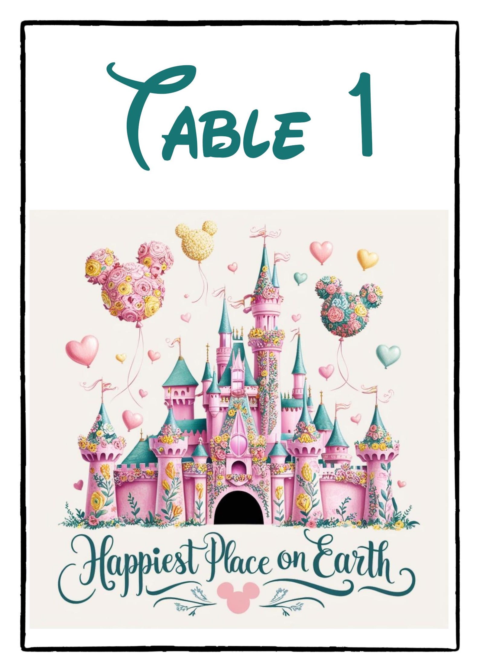Fairytale Castle, Castle Table Decor, Cinderella Table Number, Printed ...