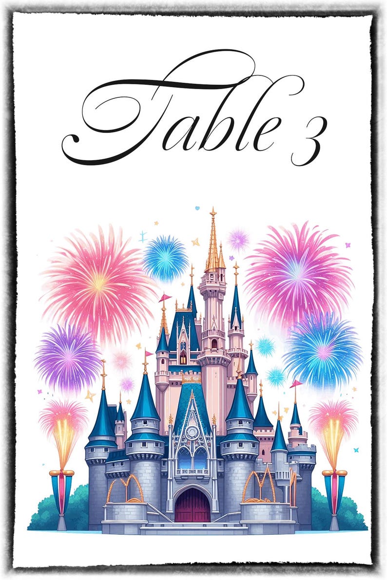 Fairytale Wedding Castle Table Numbers, Castle Table Decor, Cinderella ...
