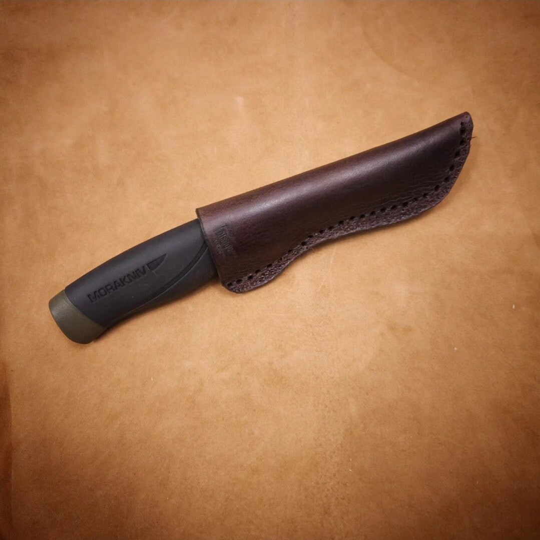 Bushcraft, Survival Leather Knife Sheath With Belt Loop. Morakniv ...