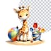 15 Watercolor Giraffe at the Beach Clipart, Giraffe at the Beach ...