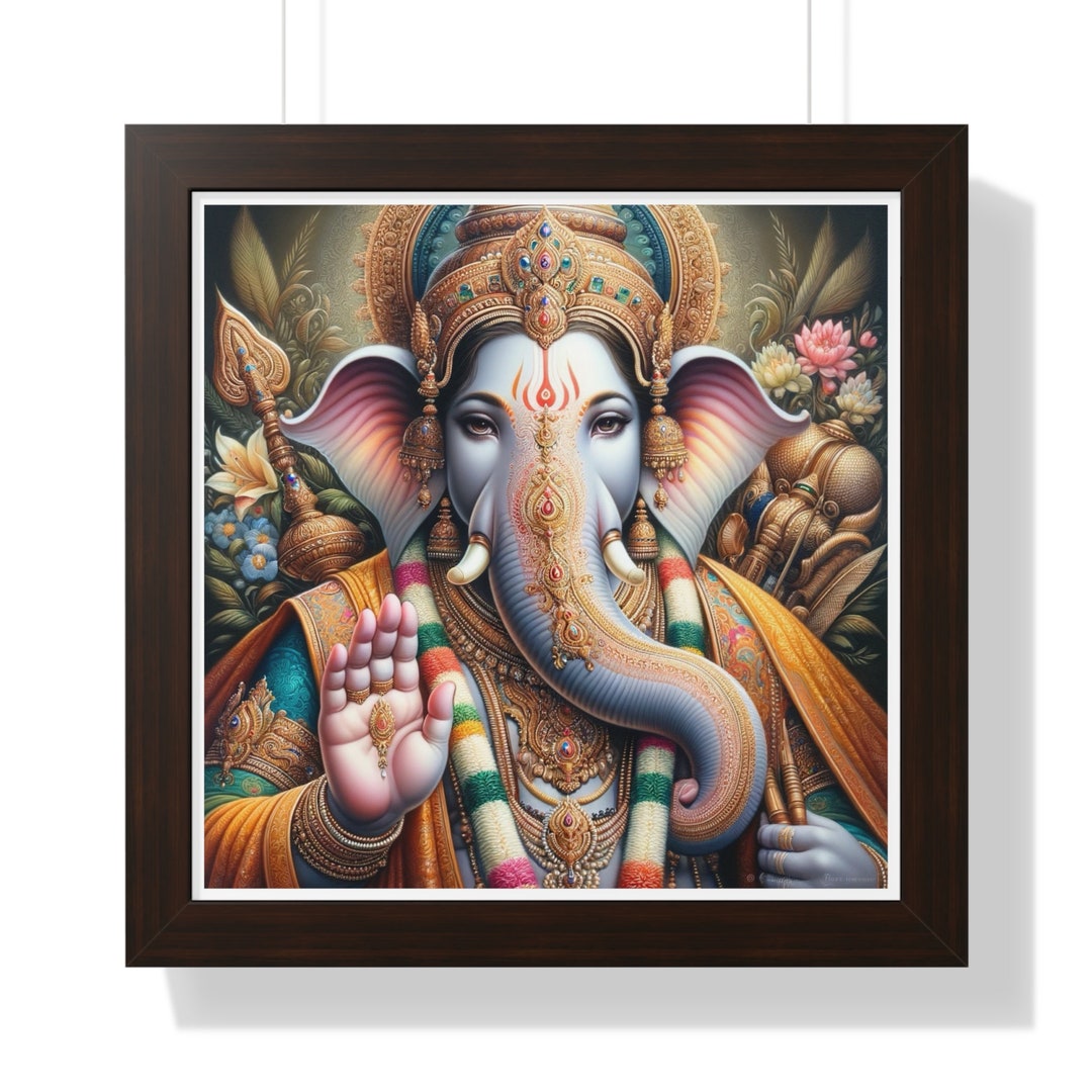 Lord Ganesh Divine Photo Ravi Varma Style - Etsy