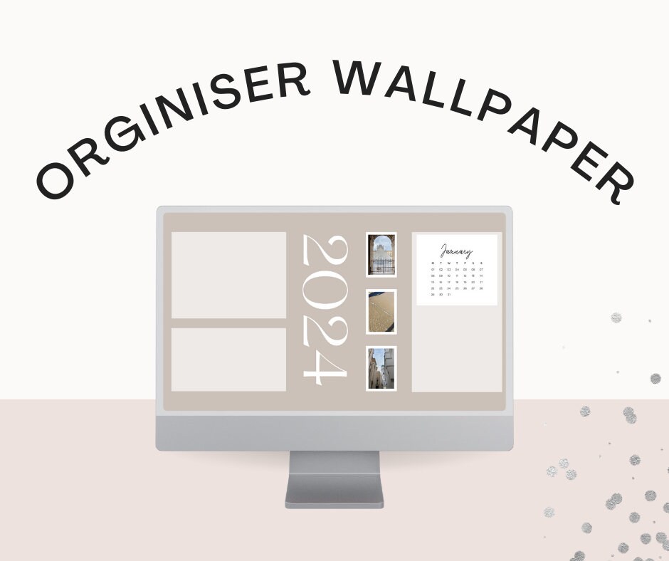 2024 Desktop Organiser Wallpaper Background Aesthetic - Etsy