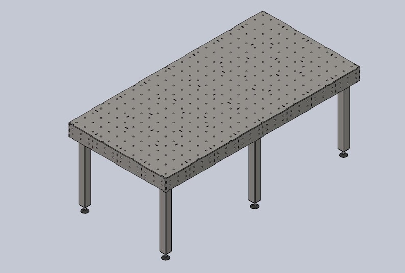 Large Welding Table Plans 1500x3000mm | PDF DWG STEP Dxf | Heavy Duty ...