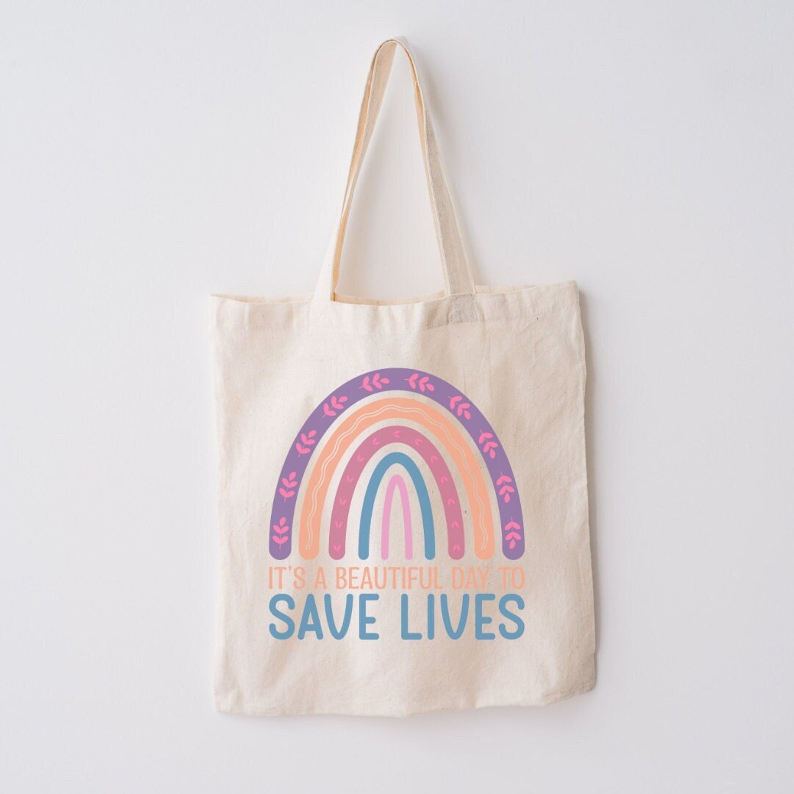 Save Lives Quote Canvas Tote - Durable Cotton Bag With Inspirational ...