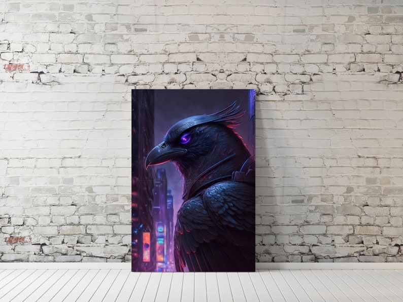 Cyberpunk Raven, Cybergoth, Raven Digital Art Print, Raven Wall Art ...
