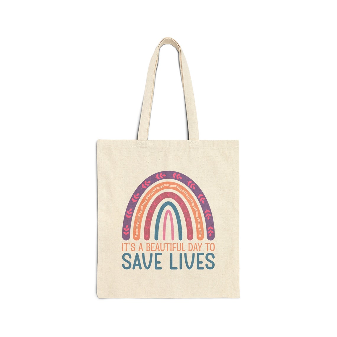 Save Lives Quote Canvas Tote Durable Cotton Bag With Inspirational ...