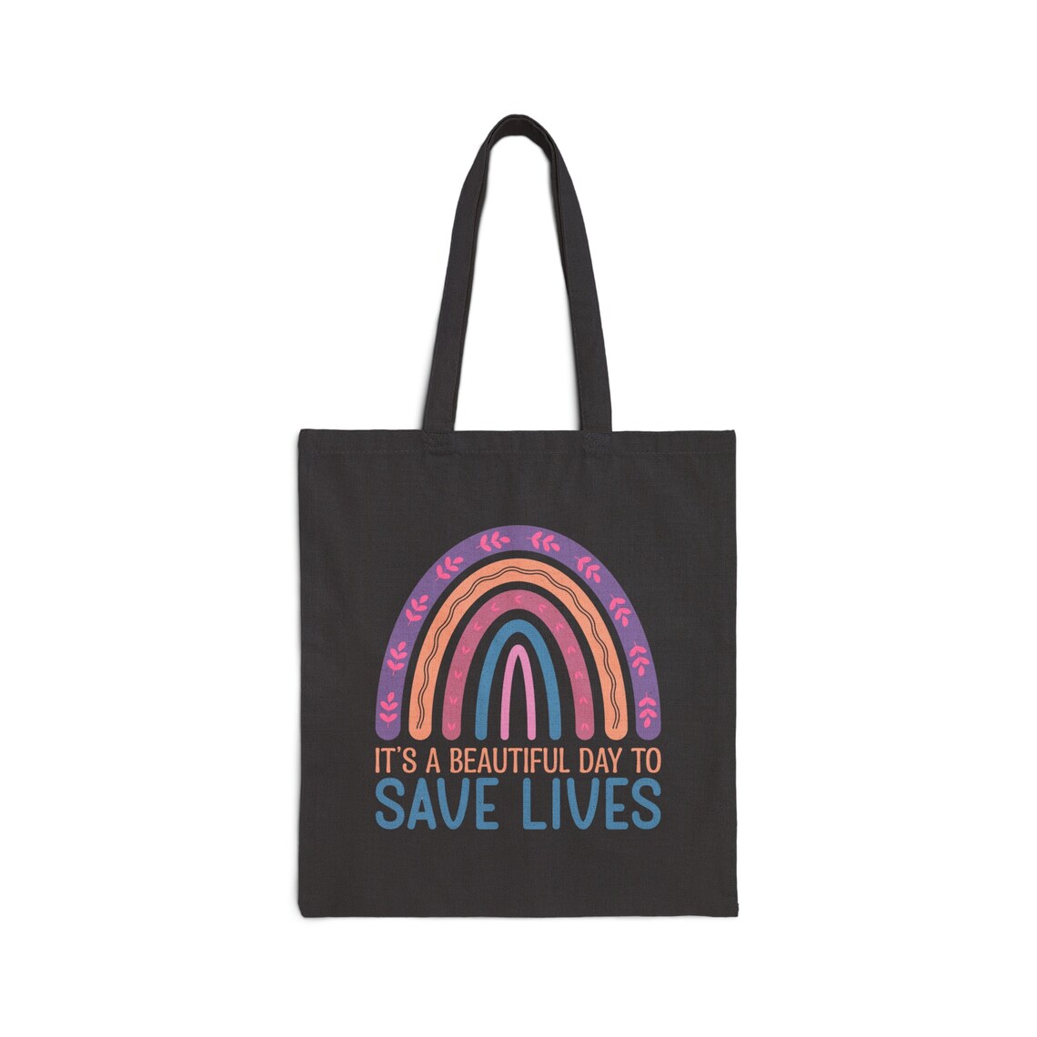 Save Lives Quote Canvas Tote Durable Cotton Bag With Inspirational ...