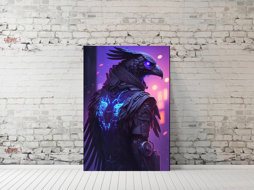 Cyberpunk Raven, Digital Download, Goth Wallpaper, Cyber Goth ...