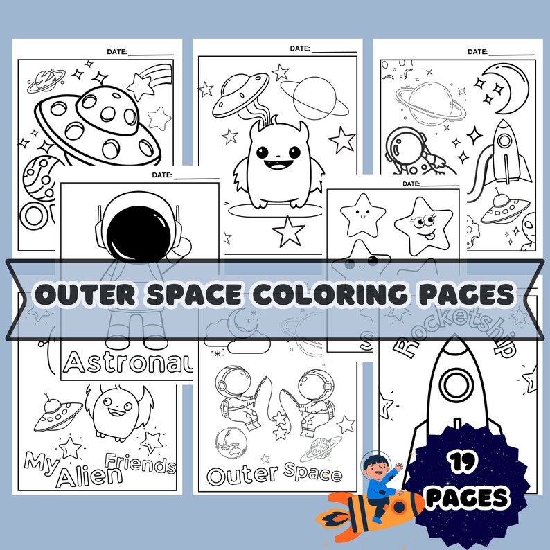 Space Coloring Book Pages Printable Outer Space Coloring Pages for Kids ...