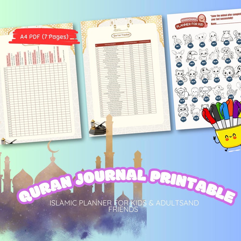 Quran Journal Printable | Islamic Planner for Kids & Adults | A4 PDF - Etsy