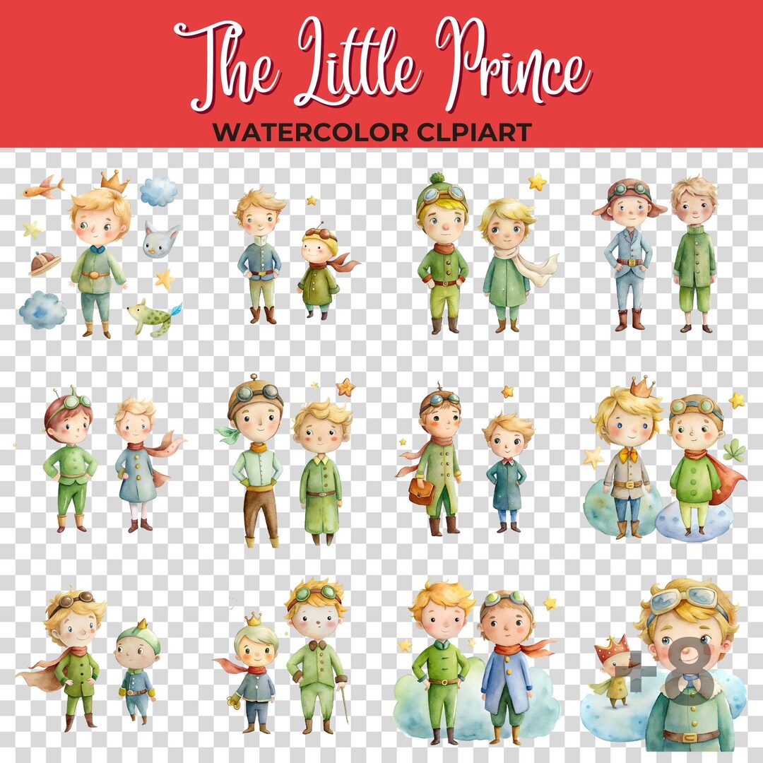 20 Png 300 Dpi,the Little Prince, Cliparts, Little Pilot, Watercolor ...