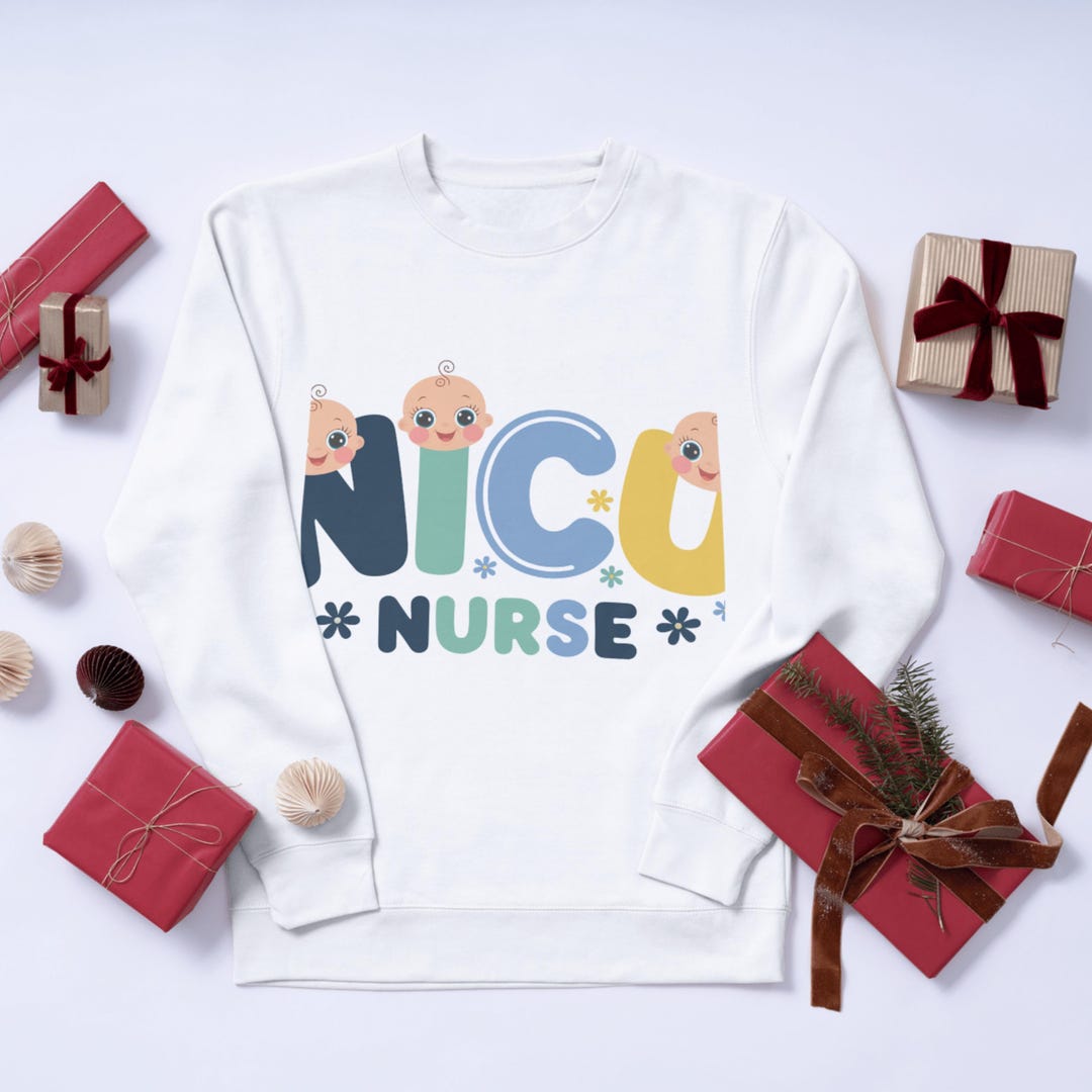 Cute NICU Nurse Digital Design - Colorful Baby-themed Sublimation PNG ...