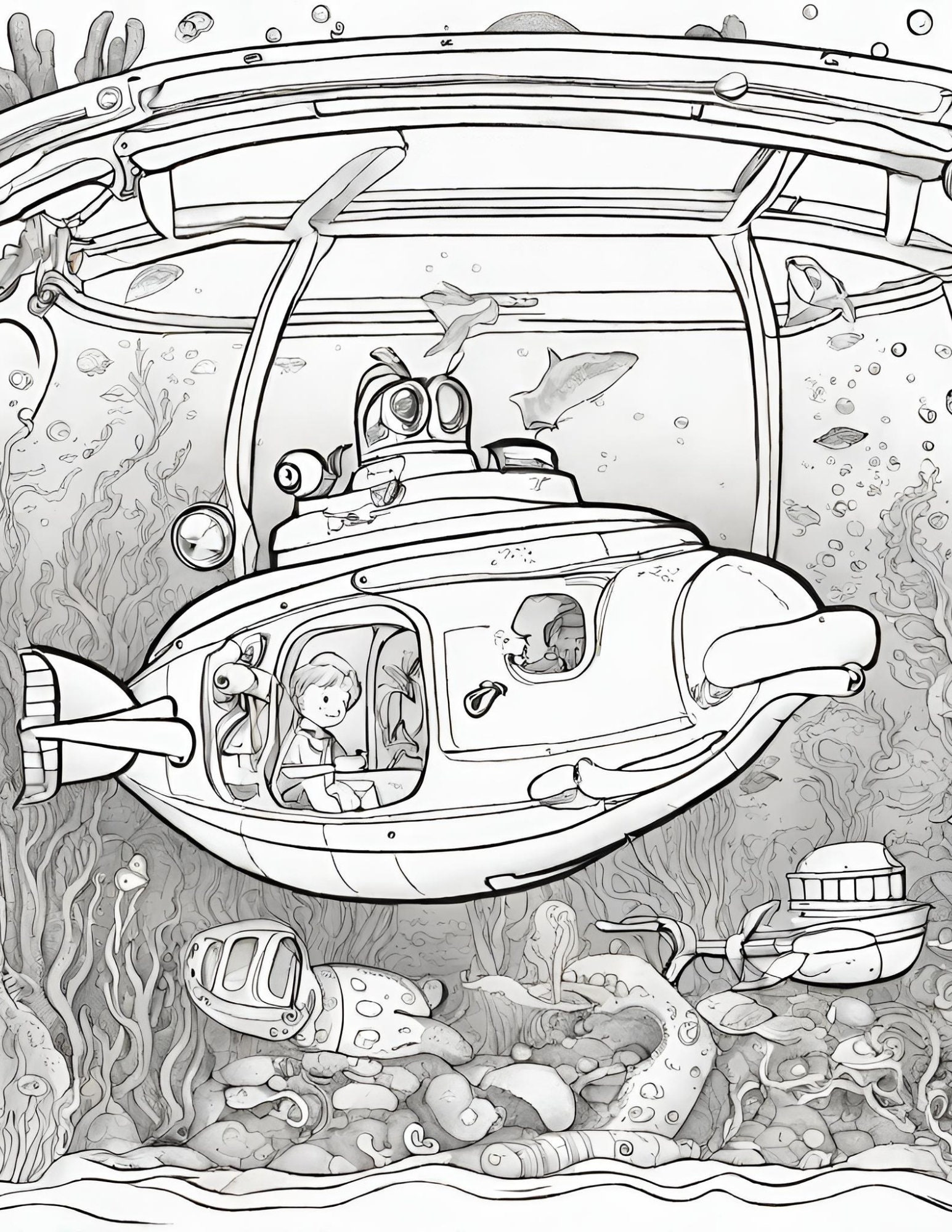 Underwater Wonders Coloring Adventure Pages Printable, Coloring Pages ...