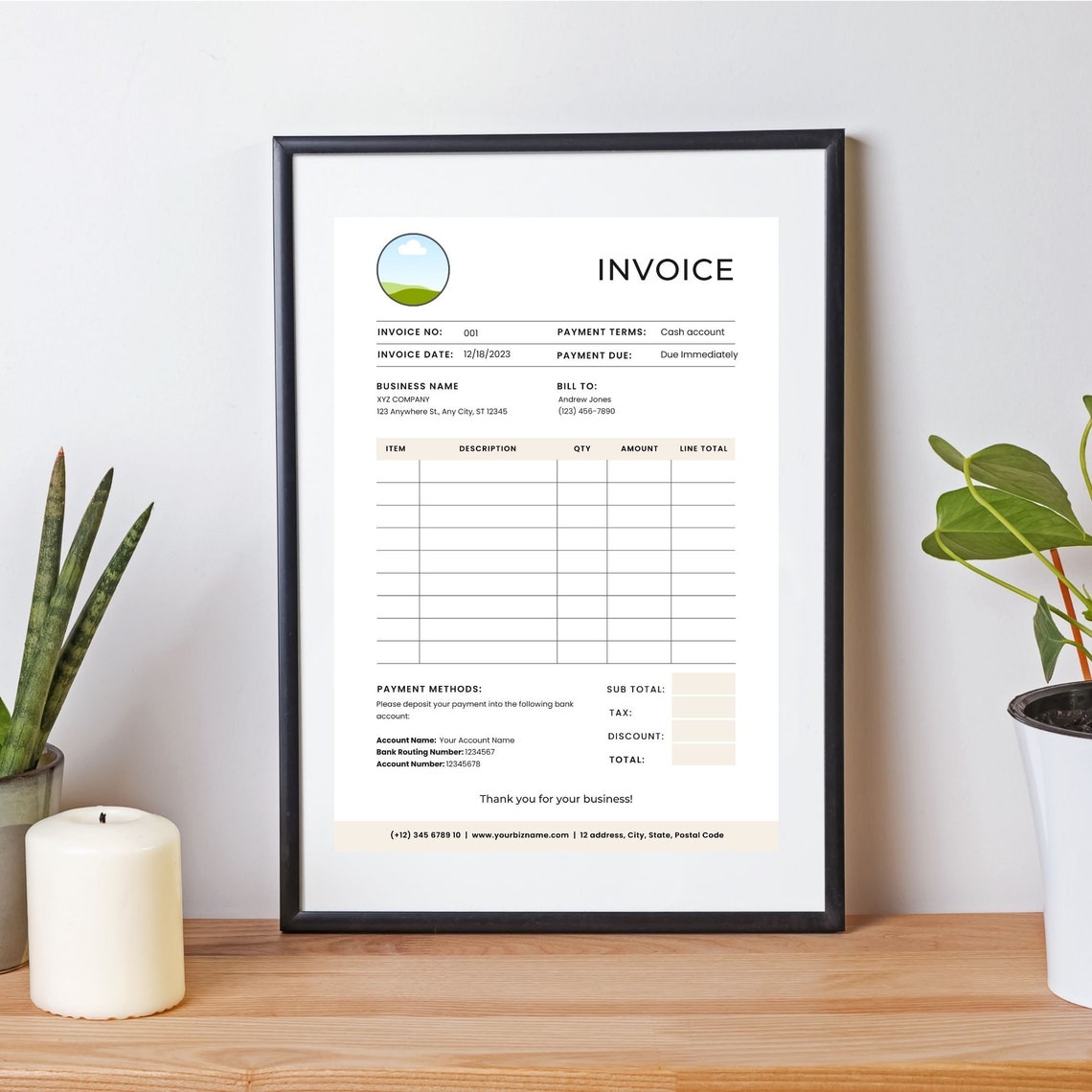 Editable Invoice, Receipt and Quotation Template I Minimalist Business ...