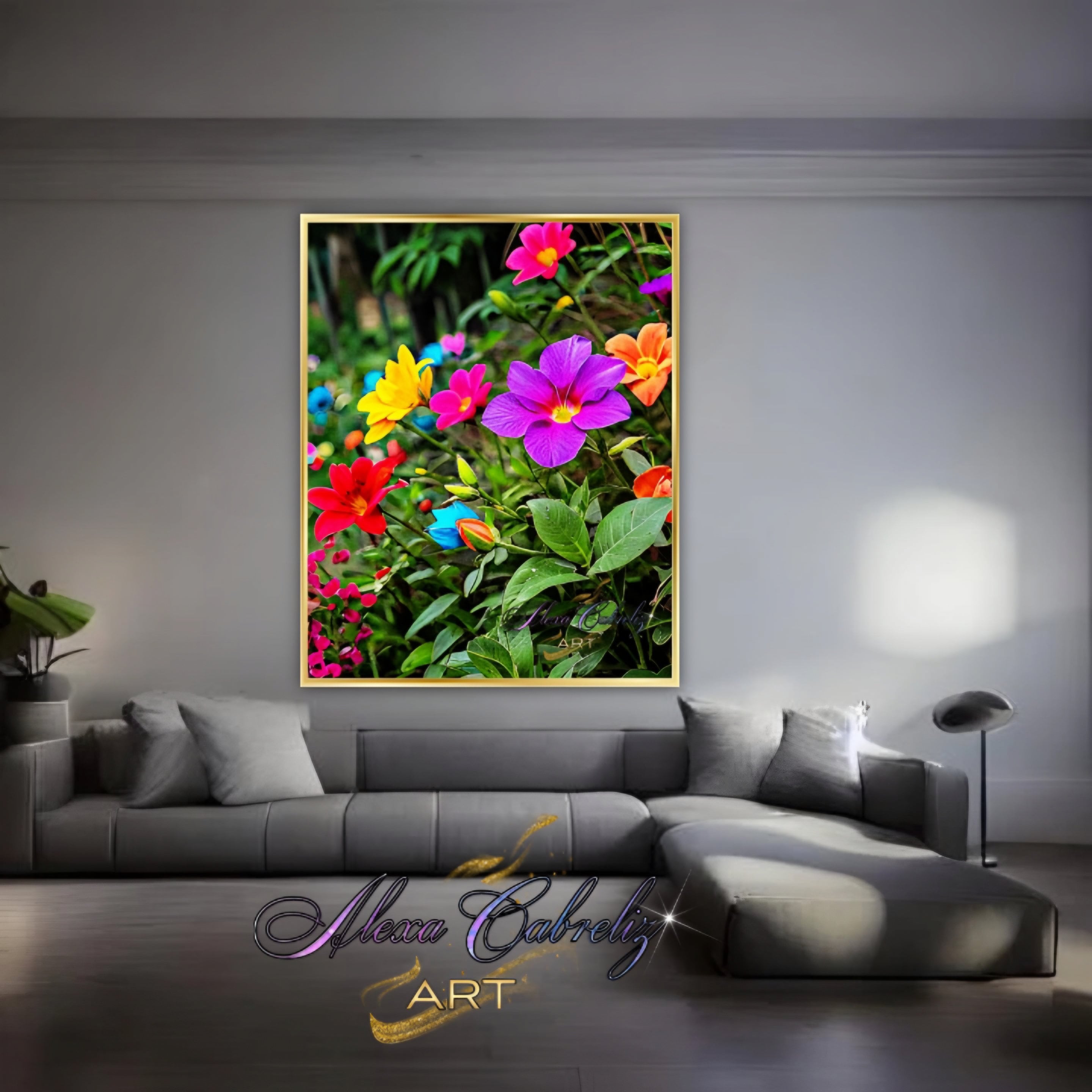 Painting of Colorful Flowers, a Work of Art in HD, High Definition ...