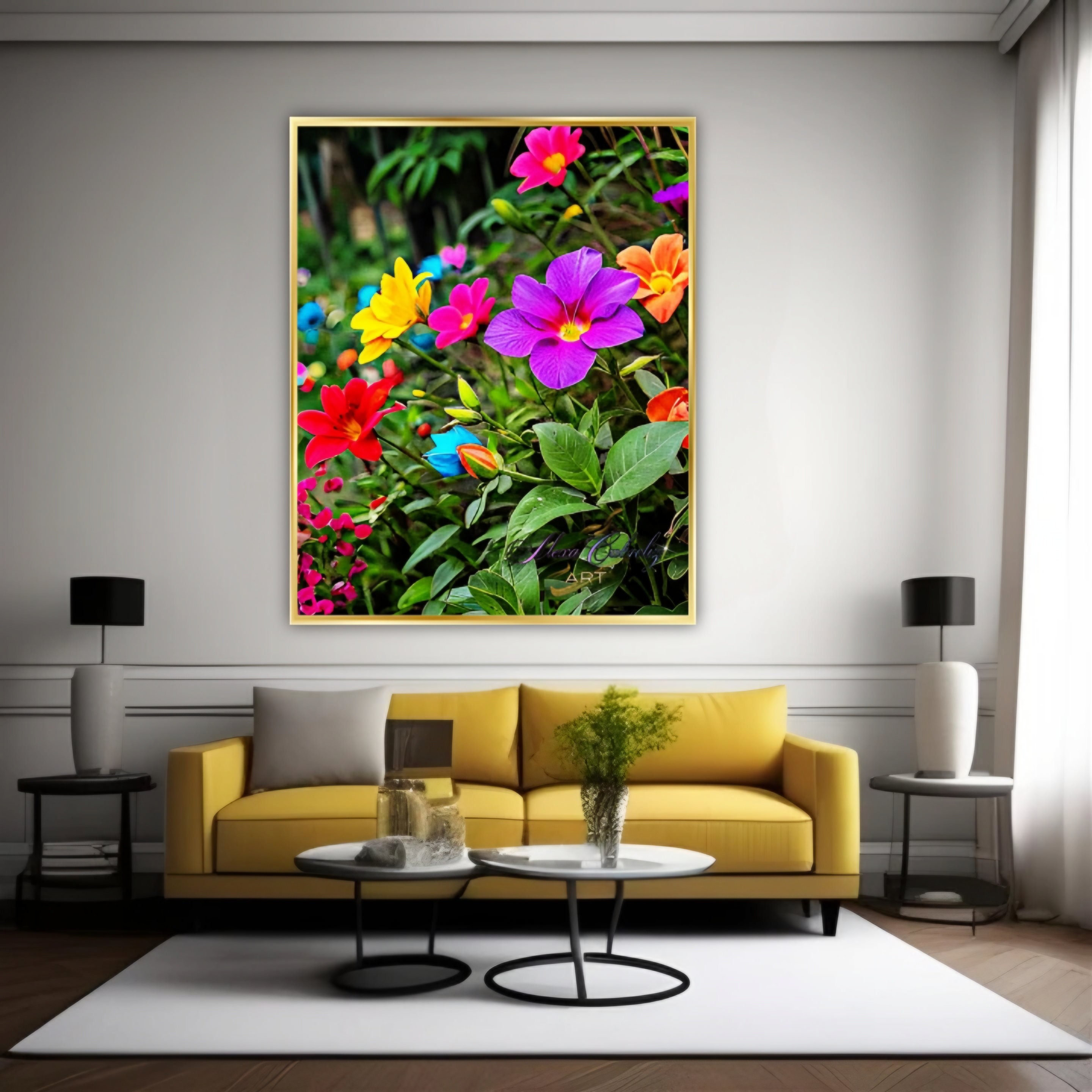 Painting of Colorful Flowers, a Work of Art in HD, High Definition ...