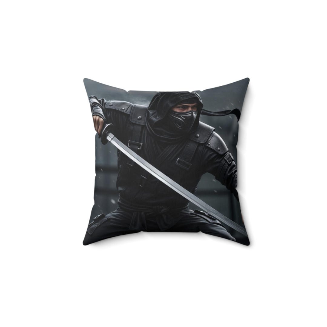 Ninja Warrior Square Pillow - Ninja Square Pillow, Ninja Cushion, Ninja ...