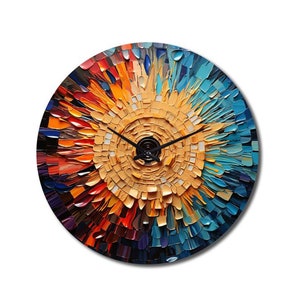 Unique Wooden Clock,personalized Wall Clock, Modern Wall Clock,colorful ...