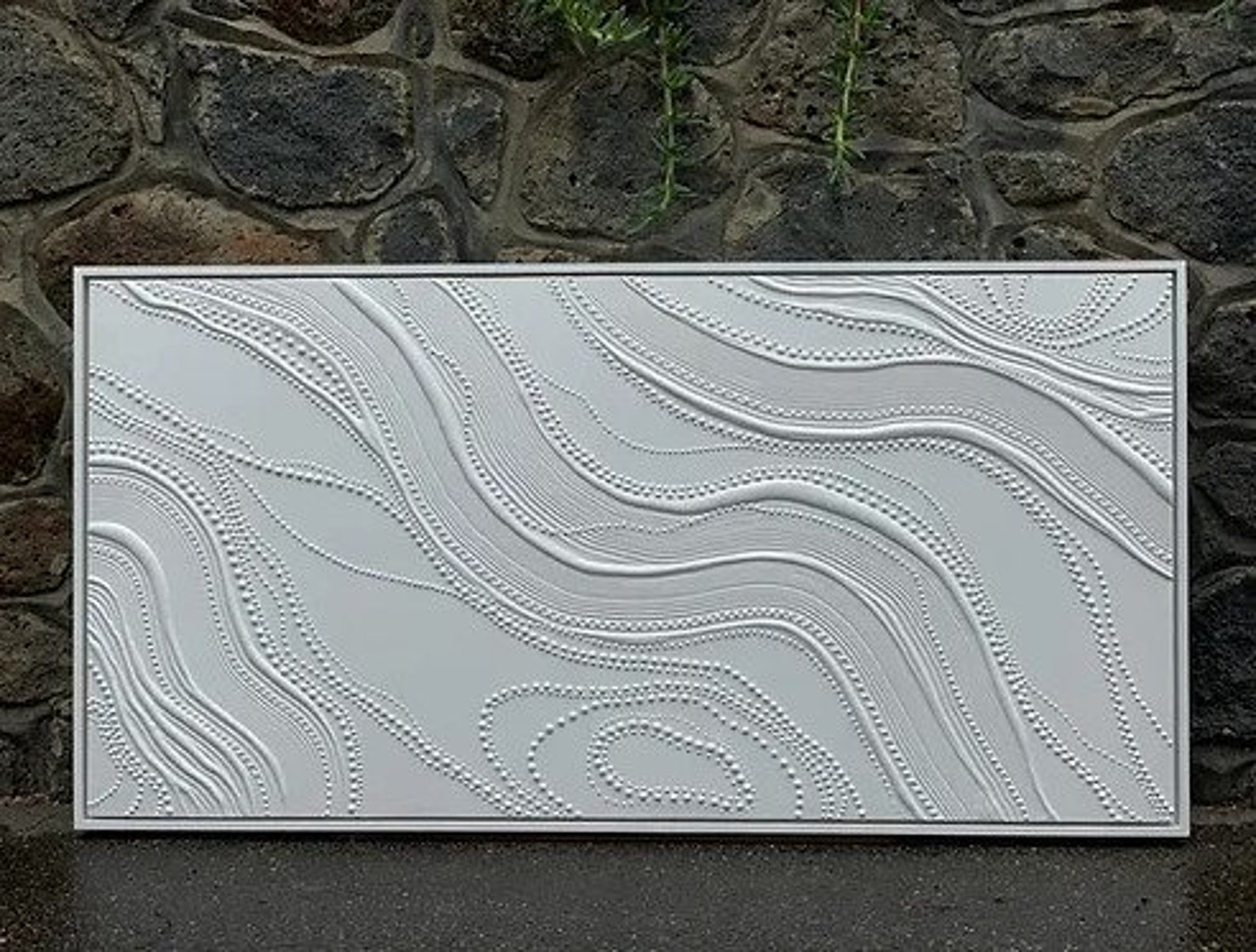 White Plaster Wall Art,handmade Textured Painting,3d Abstract Art ...