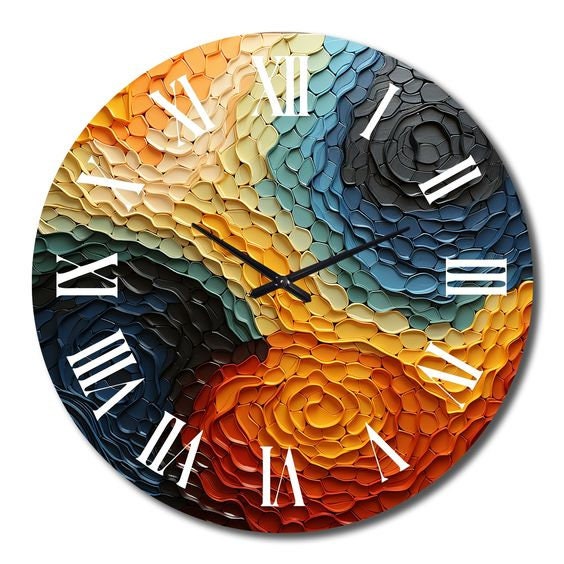 Unique Wooden Clock,personalized Wall Clock, Modern Wall Clock,colorful ...