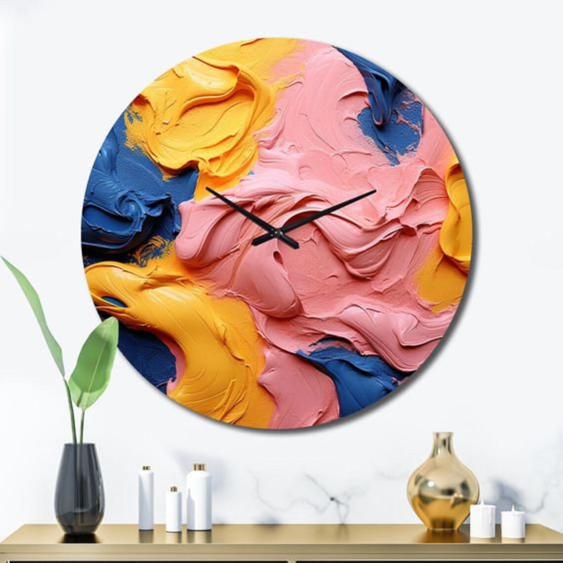 Unique Wooden Clock,personalized Wall Clock, Modern Wall Clock,colorful ...