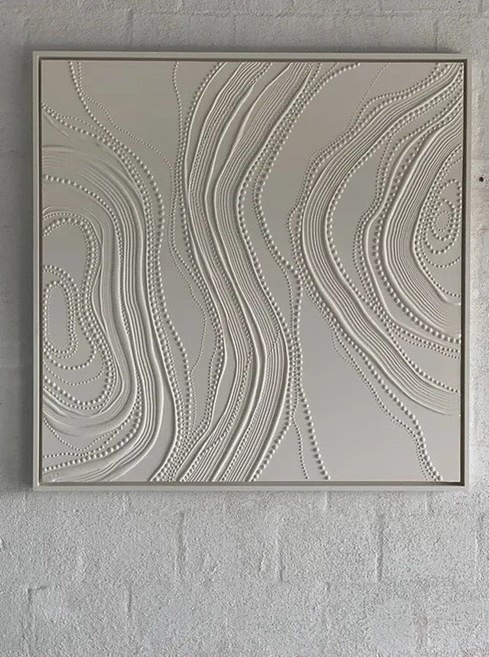 White Plaster Wall Art,handmade Textured Painting,3d Abstract Art ...