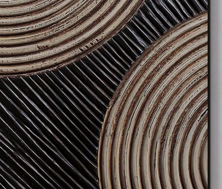 Black 3D Texture Set of 2 Painting Modern Minimalist Luxury Art Black ...