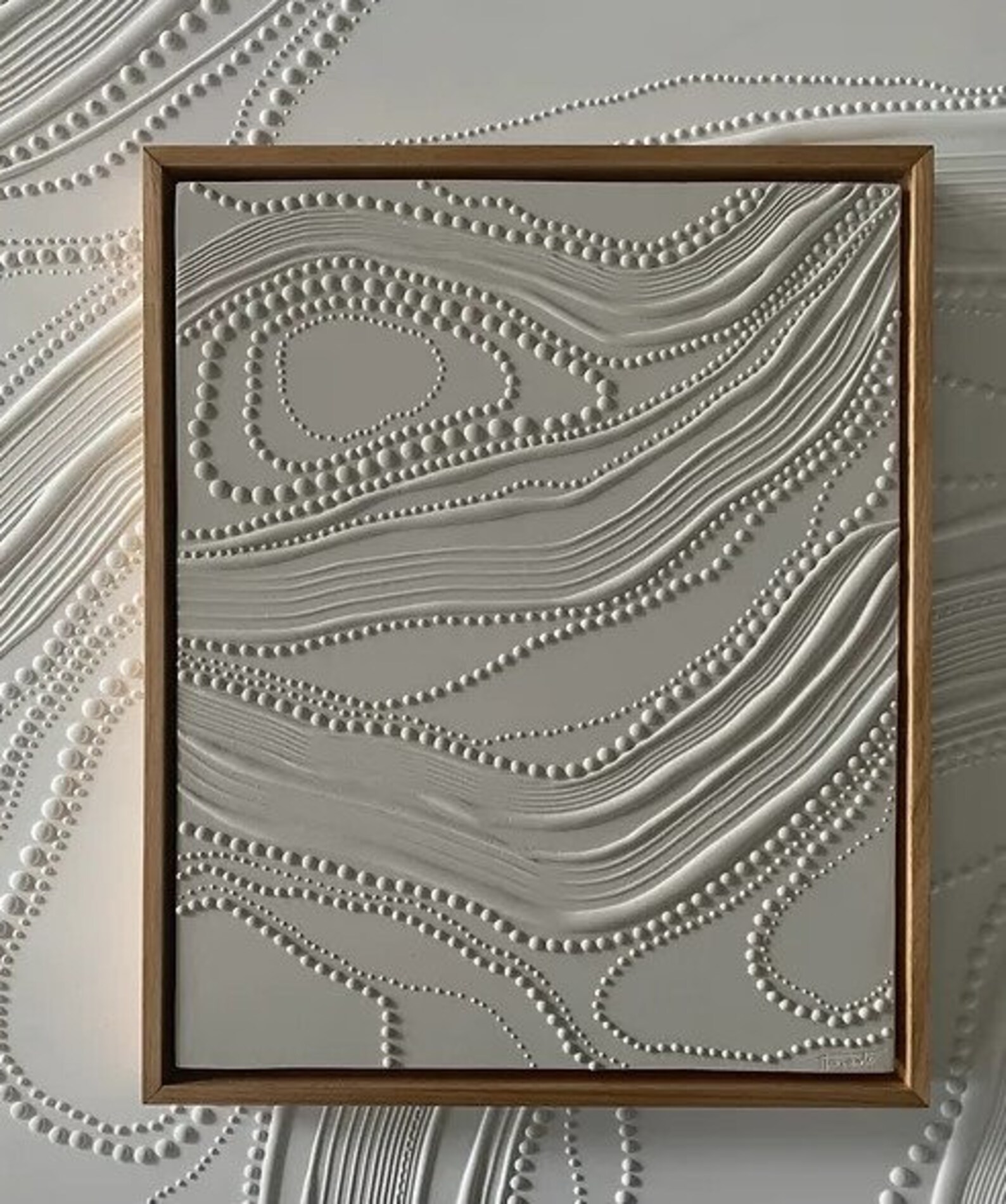 White Plaster Wall Art,handmade Textured Painting,3d Abstract Art ...