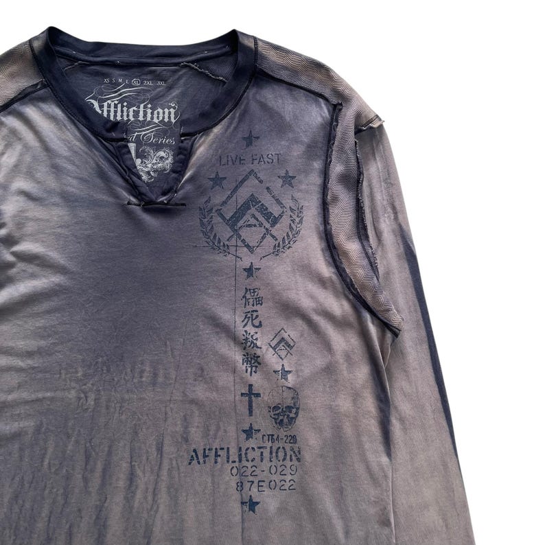 Affliction Skull Grunge Cyber Y2K Style Long Sleeve - Etsy