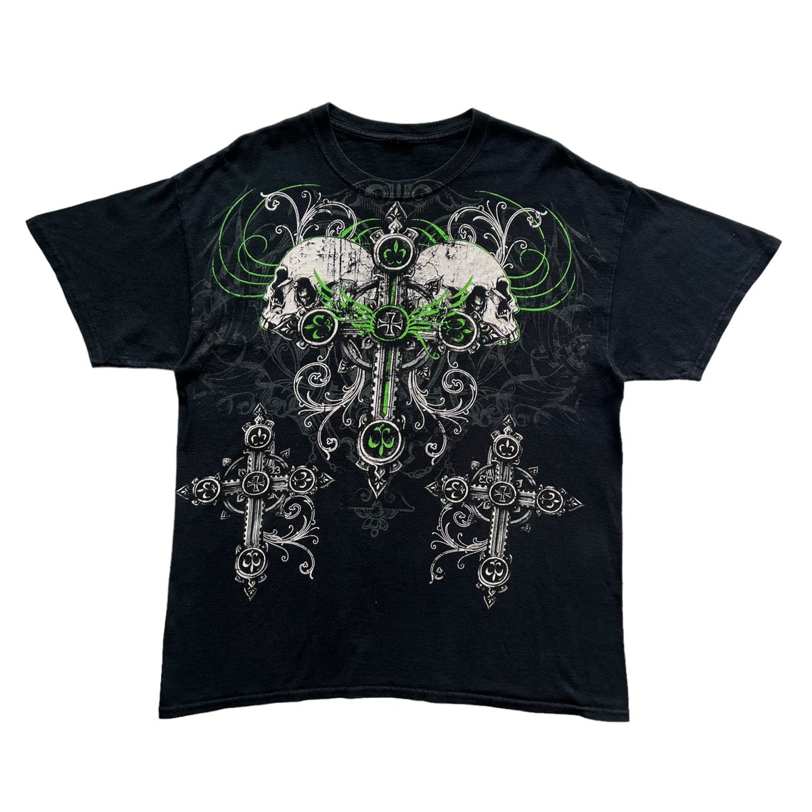 Skull Cross Grunge Cyber Y2K Style T-shirt - Etsy
