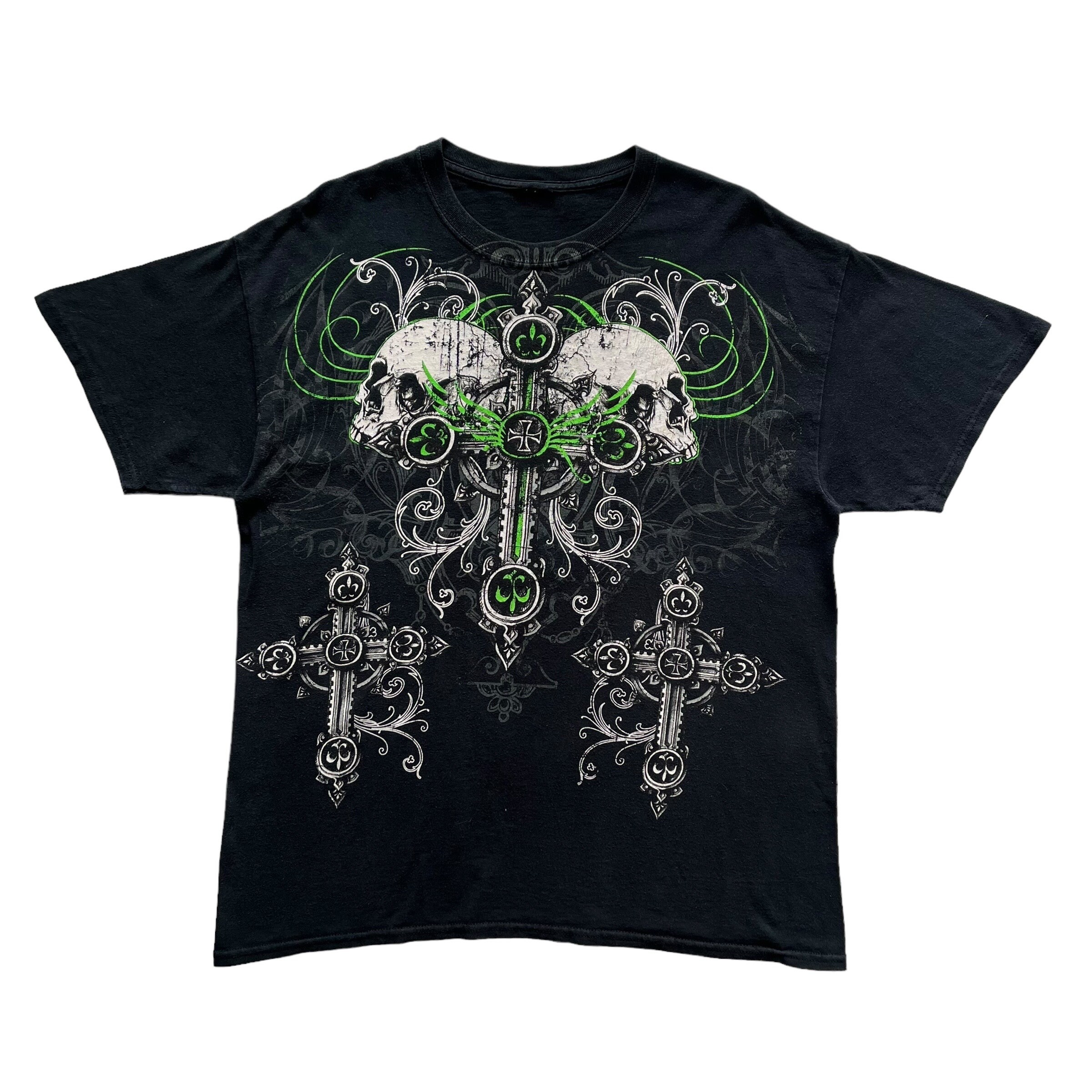 Skull Cross Grunge Cyber Y2K Style T-shirt - Etsy