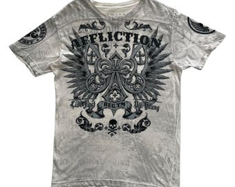 Affliction Fedor Emelianenko Skull Cross Wing Signature Series Grunge ...