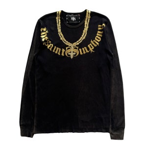 The Saints Sinphony Skull Cross Necklace Rhinestone Grunge Cyber Y2K ...