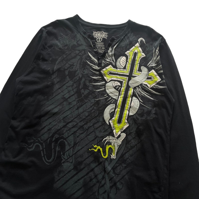 MMA Elite Cross Wing Grunge Cyber Y2K Style Long Sleeve - Etsy