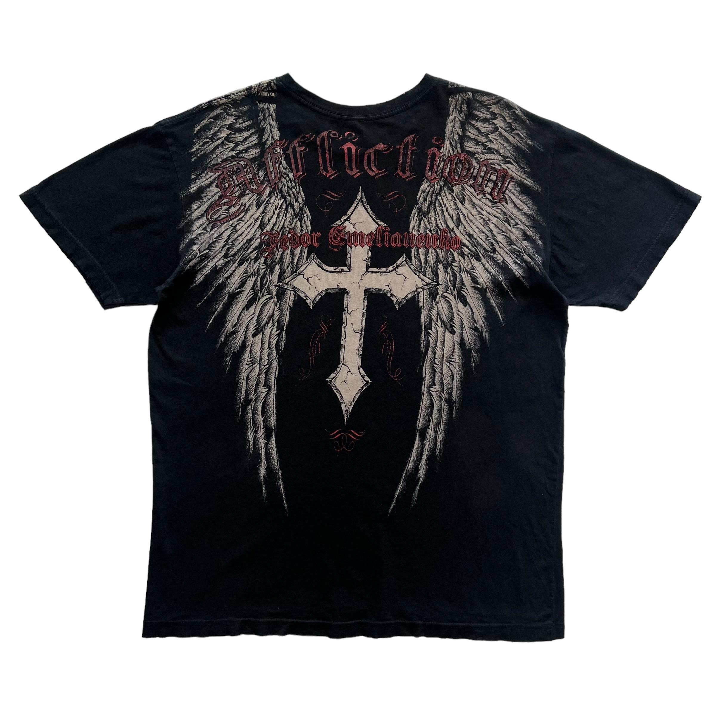 Affliction Fedor Emelianenko Skull Cross Wing Signature Series Grunge ...