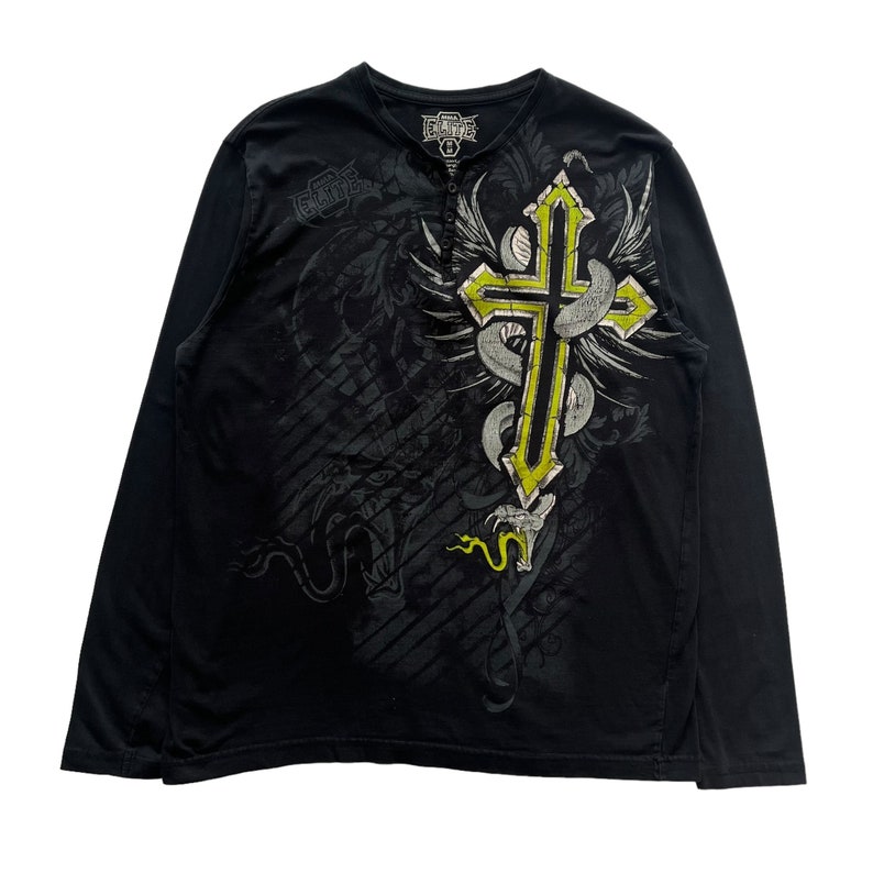MMA Elite Cross Wing Grunge Cyber Y2K Style Long Sleeve - Etsy