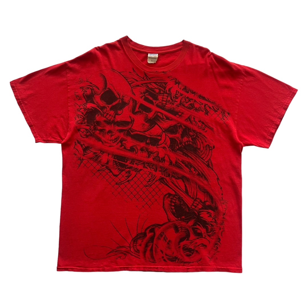 Skull Grunge Cyber Y2K Style T-shirt - Etsy